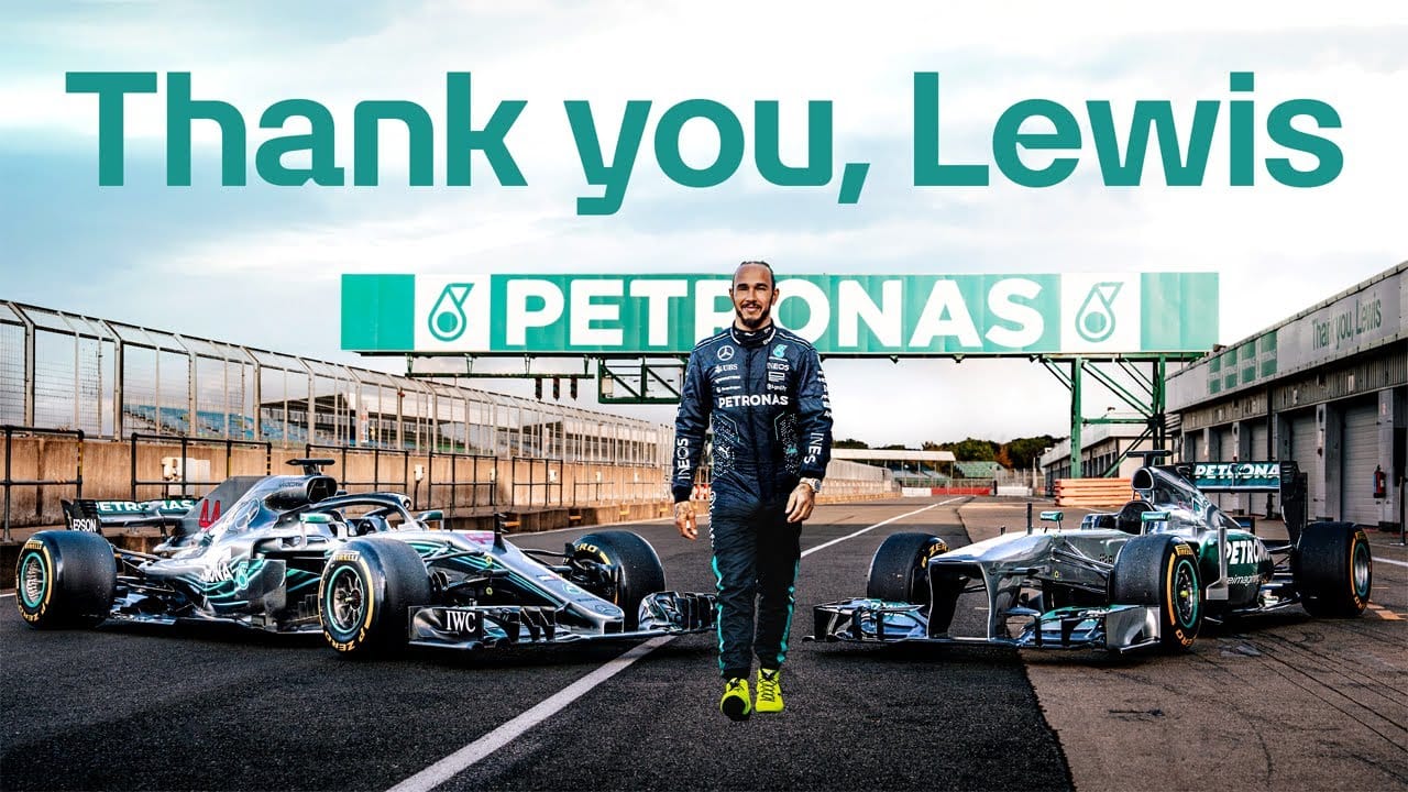Video: Petronas reunites Lewis Hamilton with his iconic F1 cars ...
